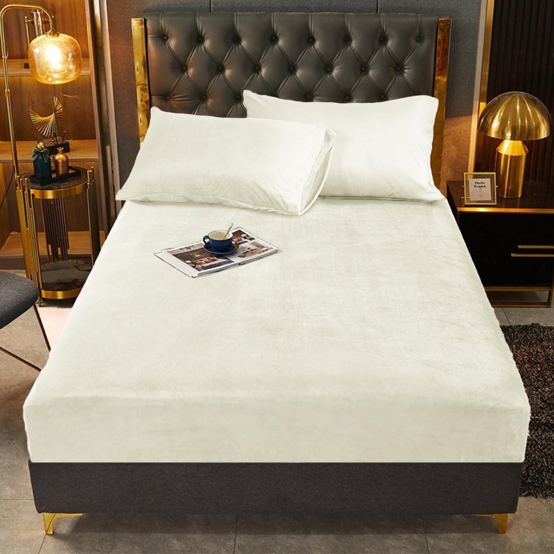 Off White Velvet-Luxury Fitted Sheet – Windsorlino.com